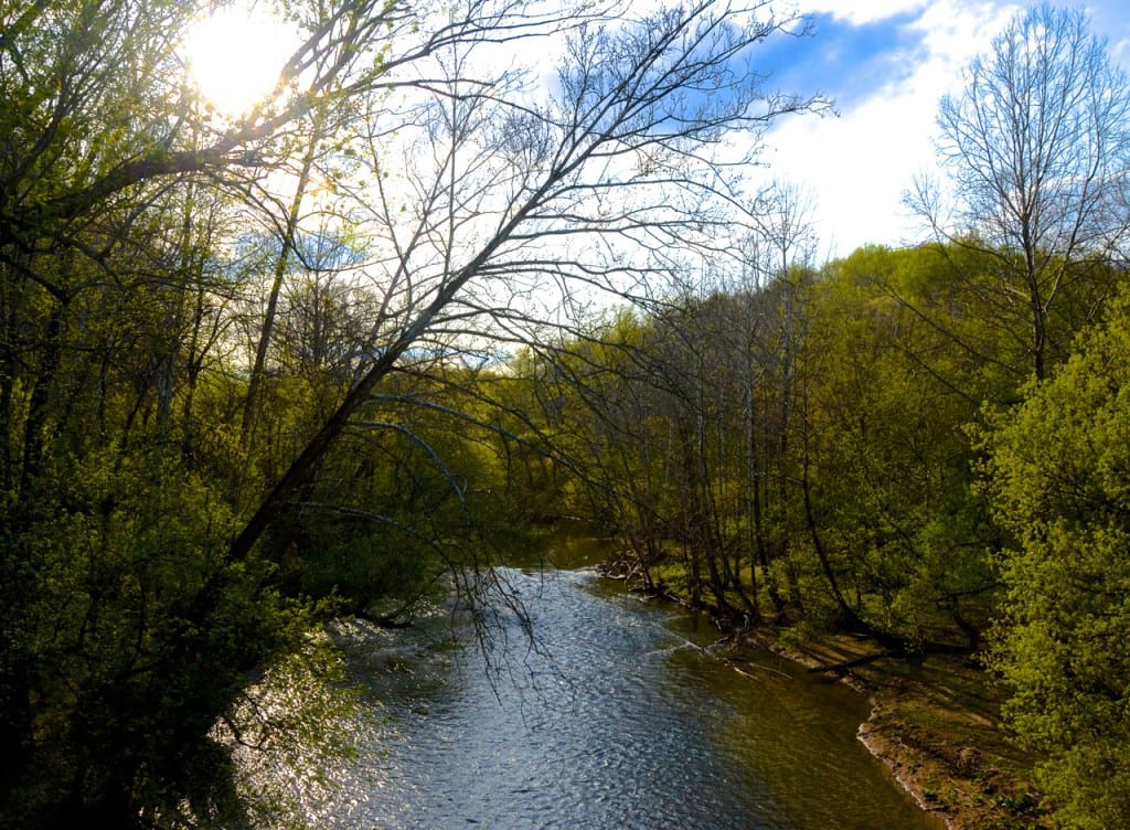 A view of the Patapsco River from the bridge in the Woodstock Area of ...
