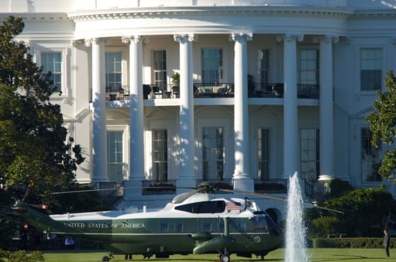 Marine One Drops President at the White House on Fourteenth Anniversary ...